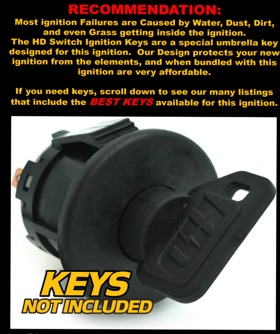 Ignition Key Switch Fits Toro Titan ZX5400 for SN# 290000001-310999999 ...